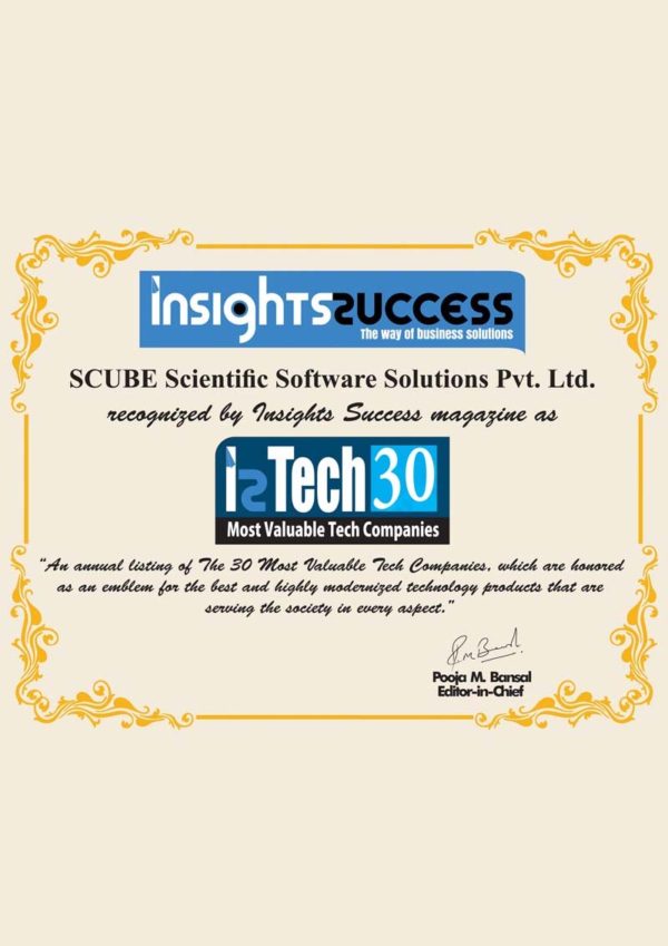 Certificate - Scube Scientific Software Solutions